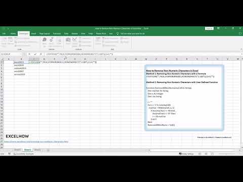 How to Remove Non Numeric Characters in Excel