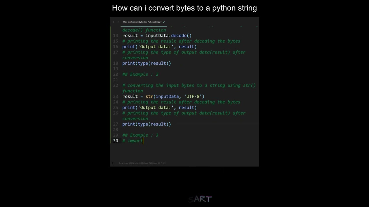 How can i convert bytes to a python string in Python | Python Examples | Python Coding Tutorial
