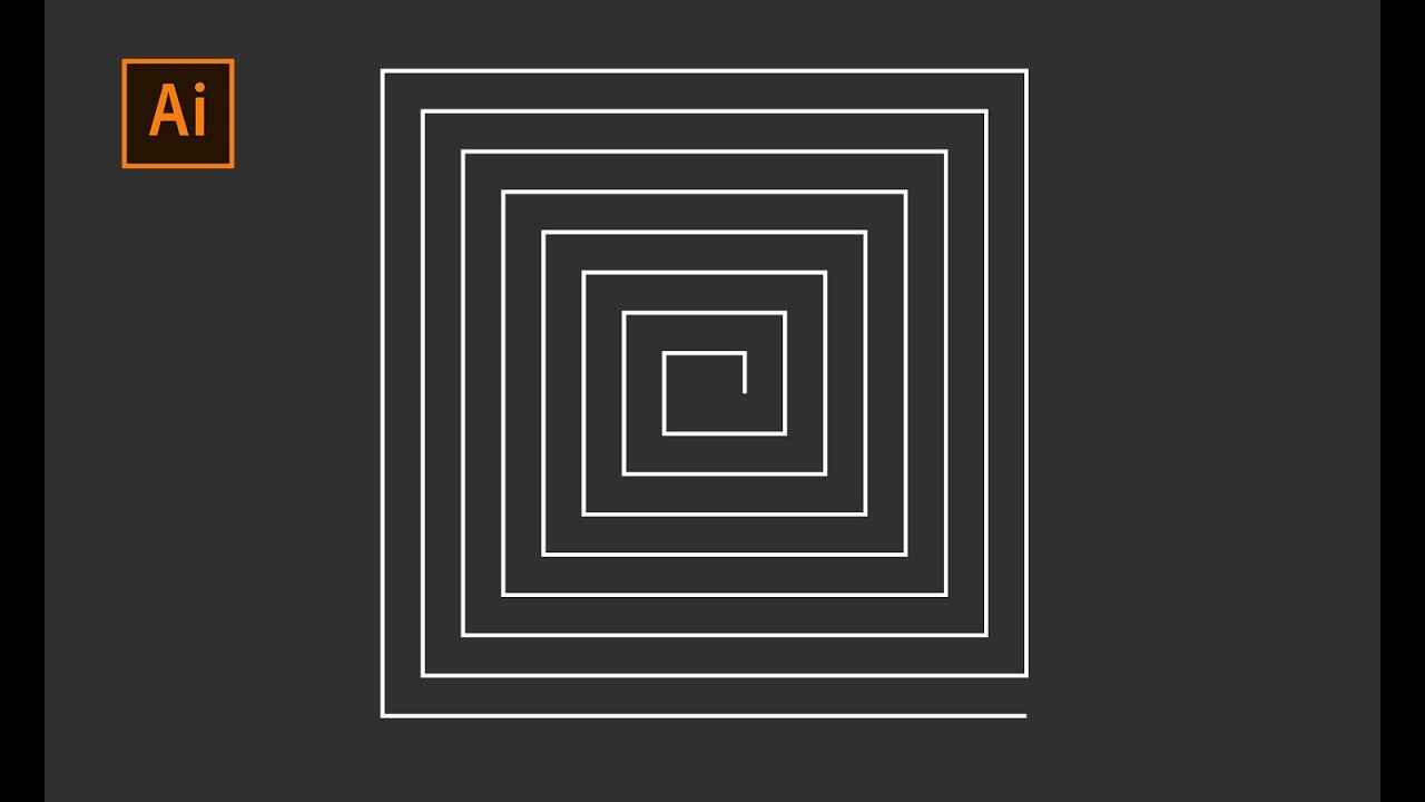 Rectangular Spiral Design | Illustrator Tutorial | Graphic Design