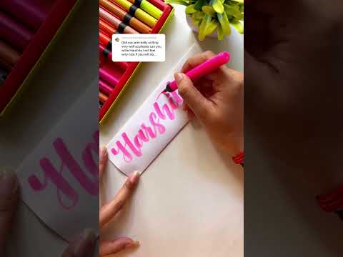 “Harshita” name Brushpen lettering #shorts #youtubeshorts #trending #theartfeed #brushpenlettering