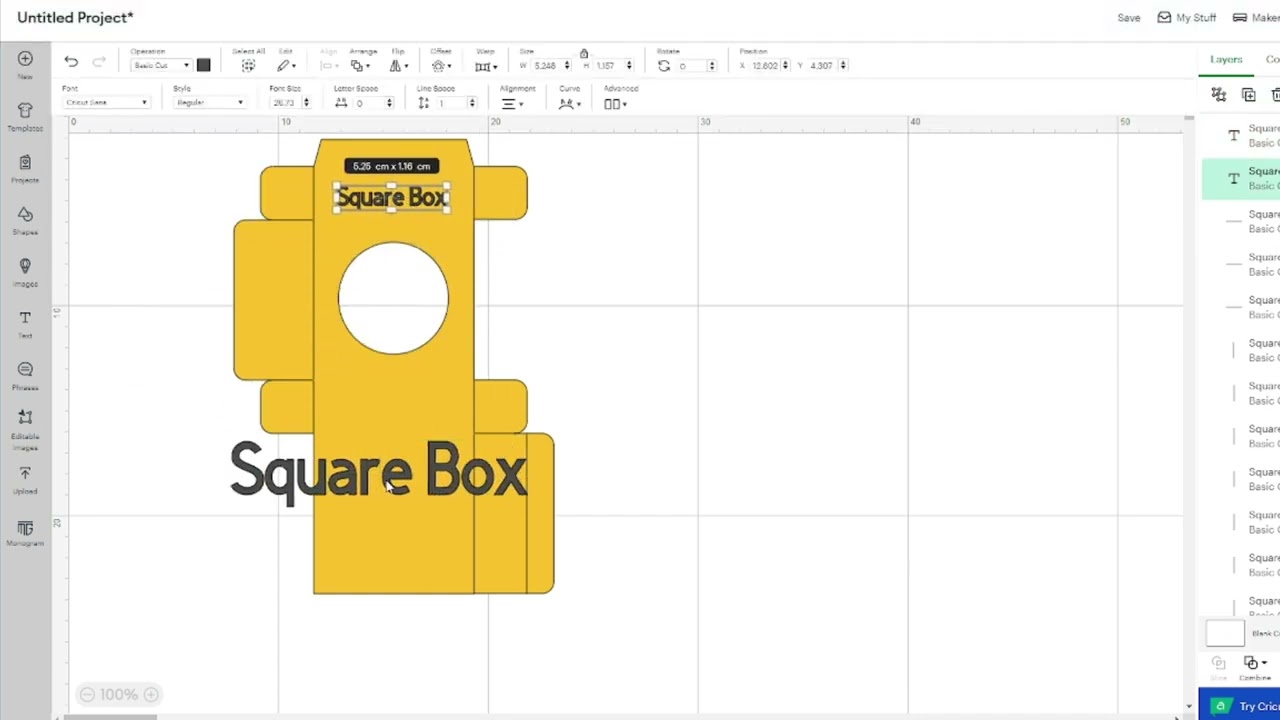Editable Square Box Template, Gift Box Template, Box Cut Files | Digitalcraftic