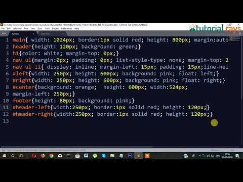 Learn Simple Website Layout Tutorial using HTML5 CSS Part 4 03 Tutorial Rays - Mind Luster