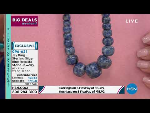 Jay King Sterling Silver Blue Regatta Stone Bead Necklace