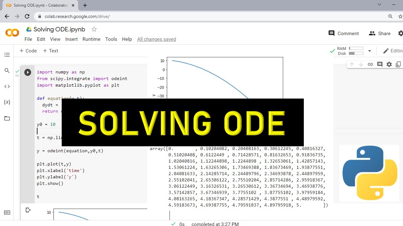 Python 10: Solving Ordinary Differential Equation (ODE) with Python