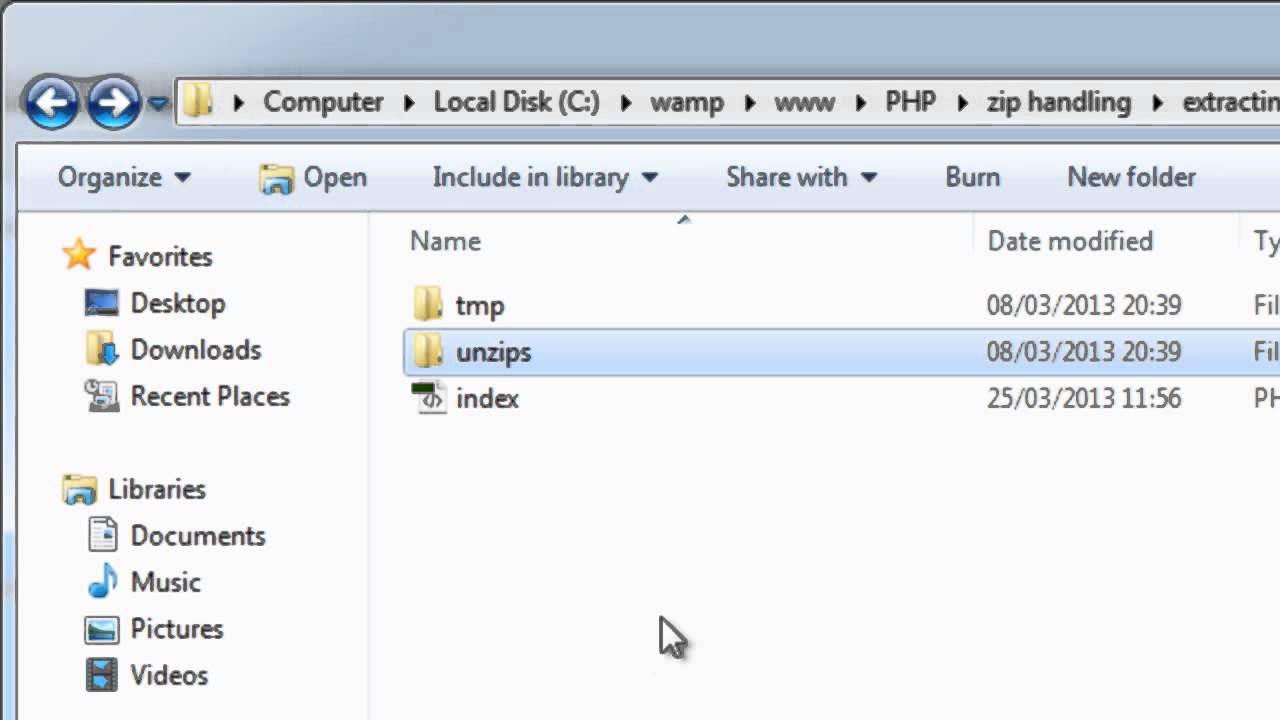 PHP: Extracting Files From Zip