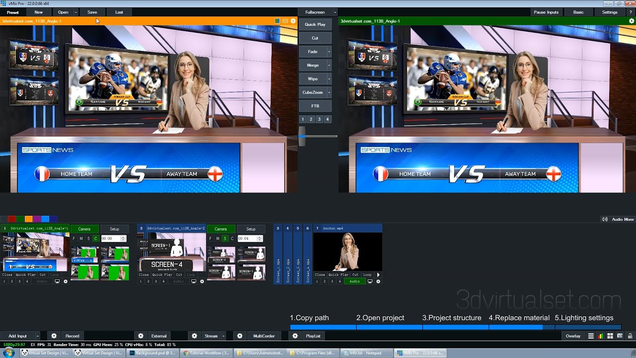 Video Tutorial -  Virtual Studio 113B For vMix