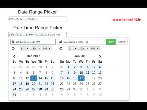Bootstrap Date Time Range Picker