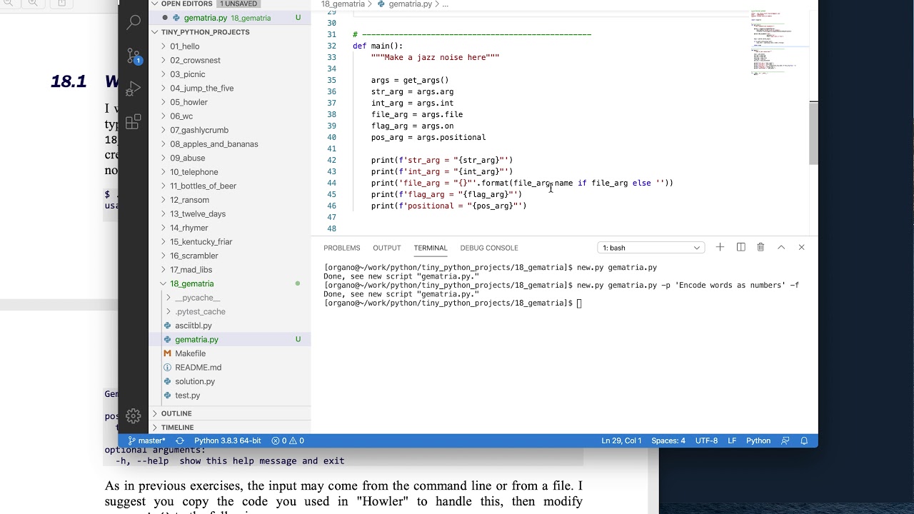 Tiny Python Projects: Ch 18 Pt 2 (Getting started)