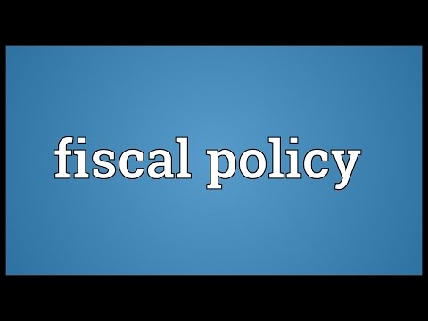 Fiscal policy Meaning