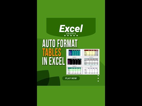 Auto Format Table Easily in Excel | Excel | Tutorials | Youtube Shorts #shorts #short