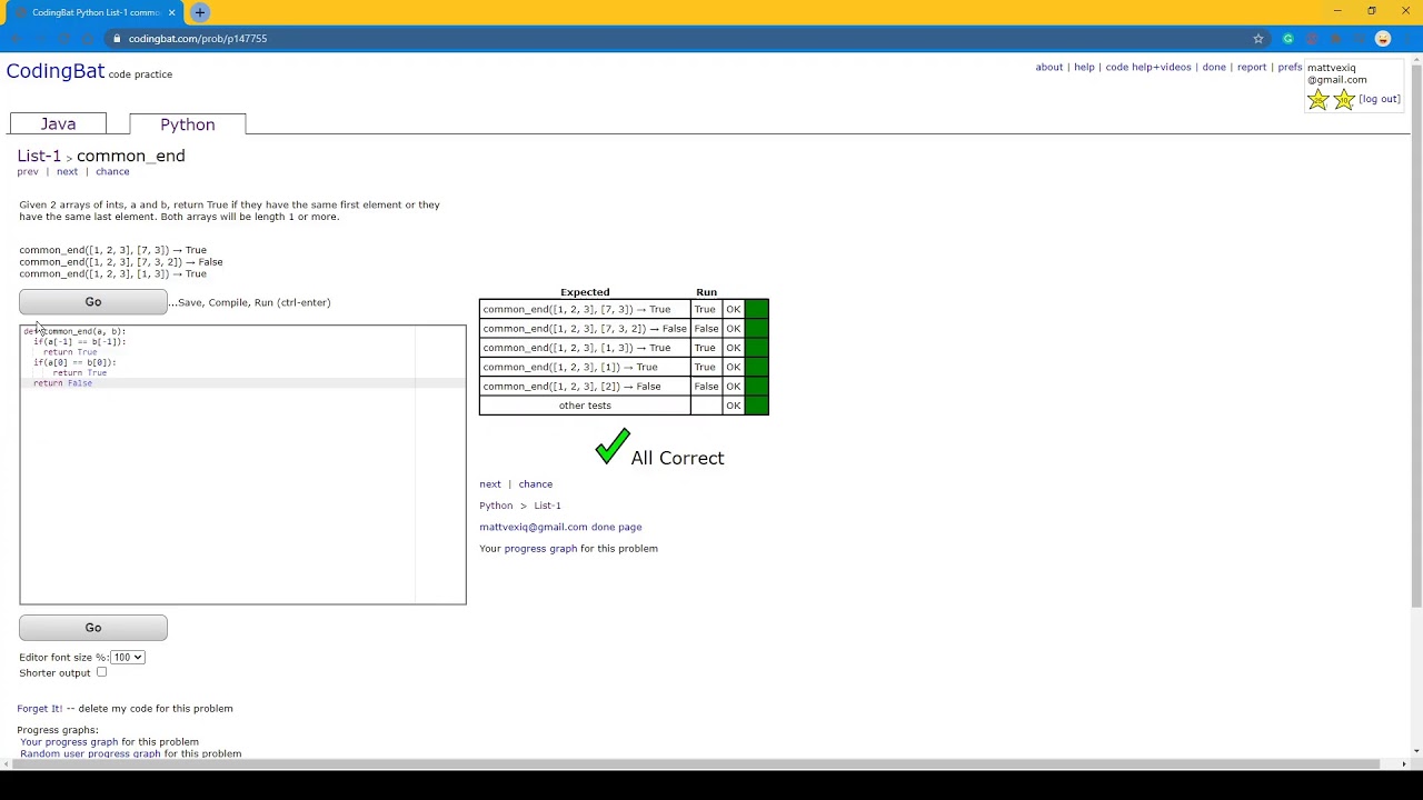 Python Coding Bat Practice - Lists Part 1