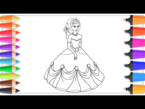 Learn Colors by Coloring Princess, Doll, Barbie) Drawing Pages for kids | Simple Coloring Pages