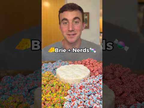 Brie cheese and nerds gummy clusters🤨 #nerdsgummyclusters #briecheese #mukbang