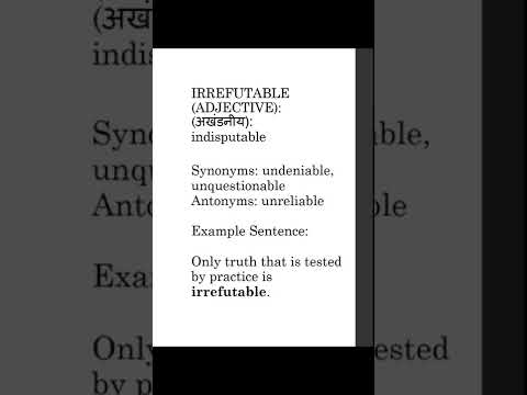 Word of the day #shorts #irrefutable #thehinduvocabularytoday #wordoftheday
