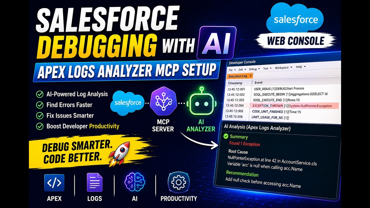 Salesforce Debugging with AI | Apex Logs Analyzer MCP Setup + Web Console