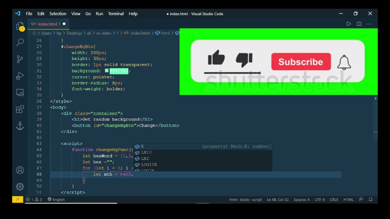 Javascript project: Random Background || html css javascript