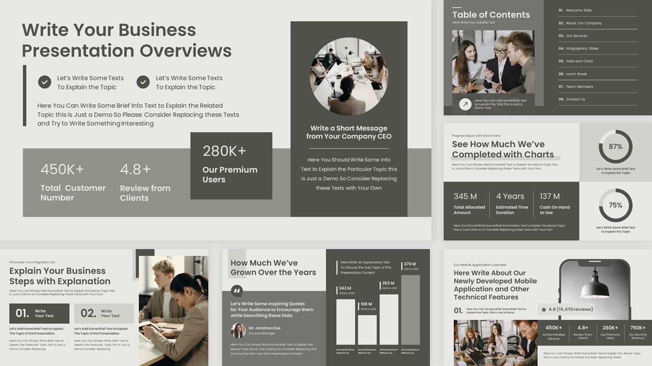 Annual Progress Report Template for PowerPoint Presentations