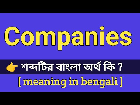 Companies Meaning in Bengali With Example || Companies শব্দটির বাংলা অর্থ কি ?