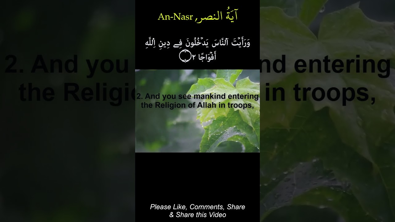 Beautiful recite of Surah Nasr 110 Arabic النصر and English Translation ...