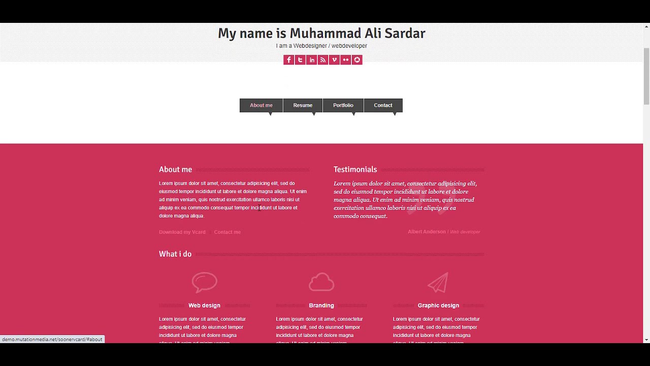 One-page Portfolio Website Template free download