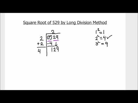 How to Find Square Root of 529 by Long Division Method / Long Division of 529 in Hindi /Easy Trick