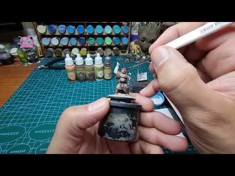 painting Gripping Beast christian priest for saga