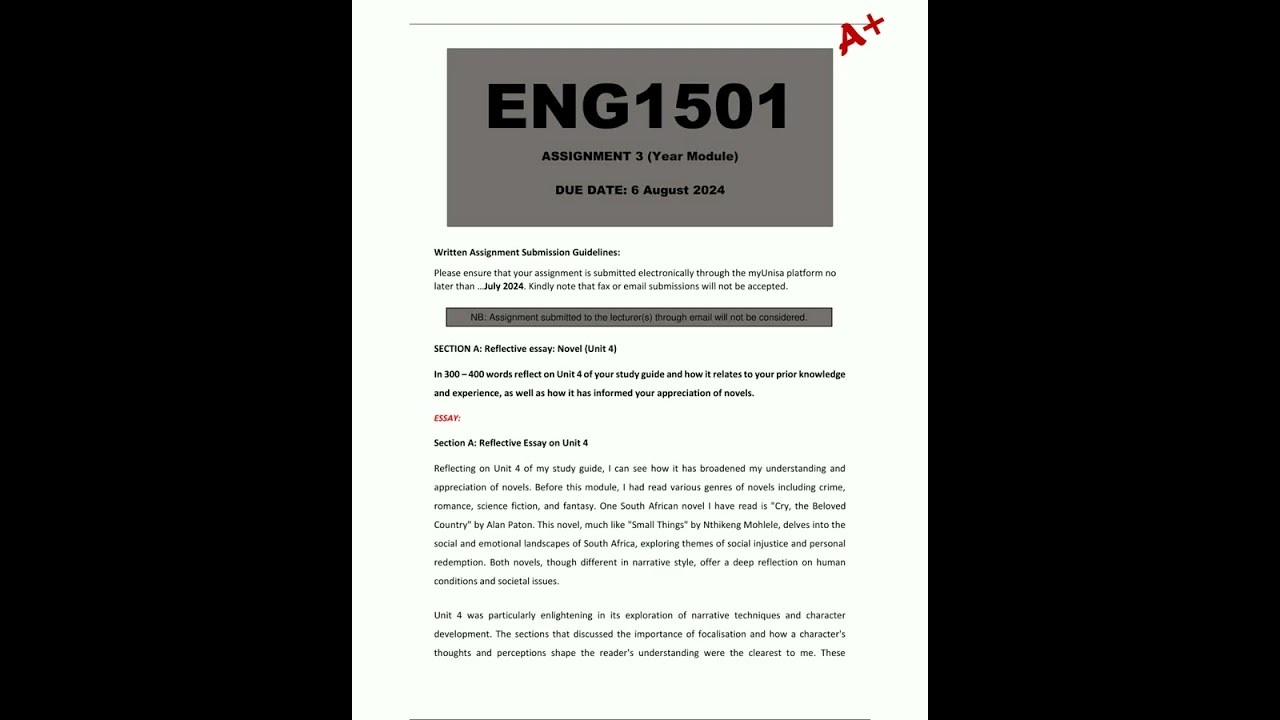 ENG1501 Assignment 3 Detailed Answers Year Module Due 6 August 2024