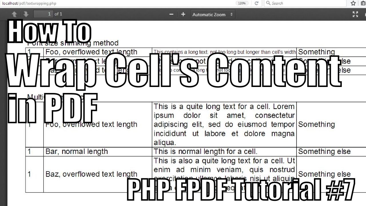 How to Wrap Cell's Content in PDF | PHP FPDF Tutorial #7