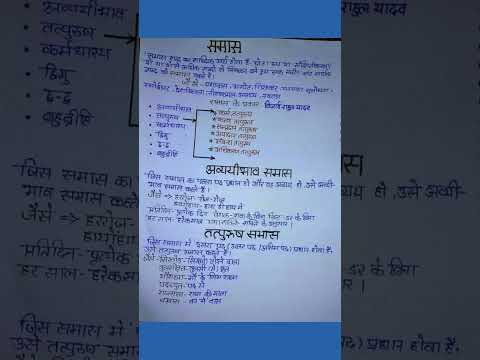 समास किसे कहते हैं कितने प्रकार के होते हैं? #shorts#