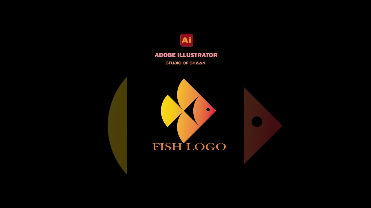 Minimal Fish Logo Design Adobe illustrator tutorial #shorts