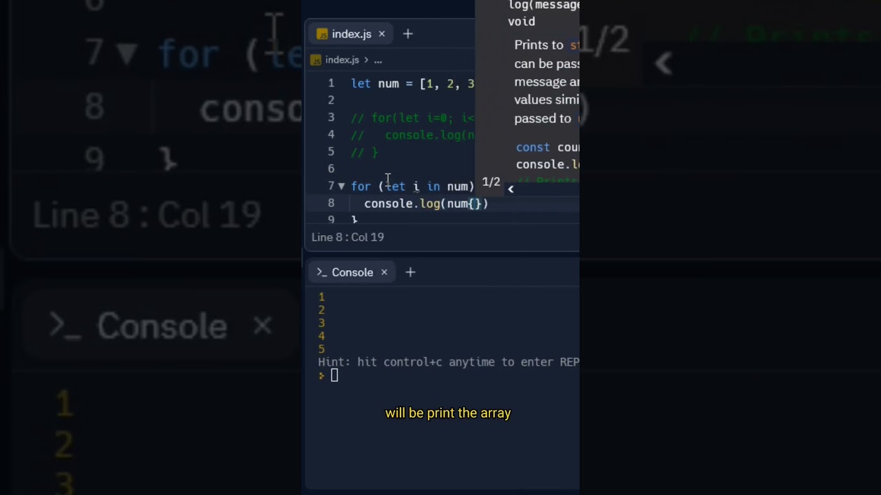 The easiest way to print any array in JS ✅#javascript #programming
