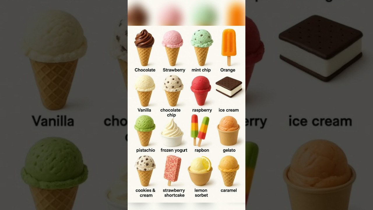 20+ Different Types Of ice cream Recipe Names In English With Pictures #Icecream #Name #English #New