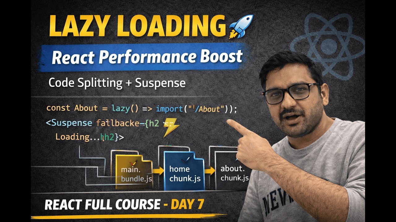 Lazy Loading in React Explained | Code Splitting & Suspense Tutorial #reactjs #lazyloading
