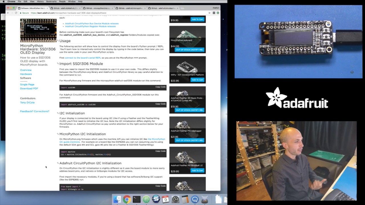 MicroPython framebuf module and SSD1306 display with Tony D!