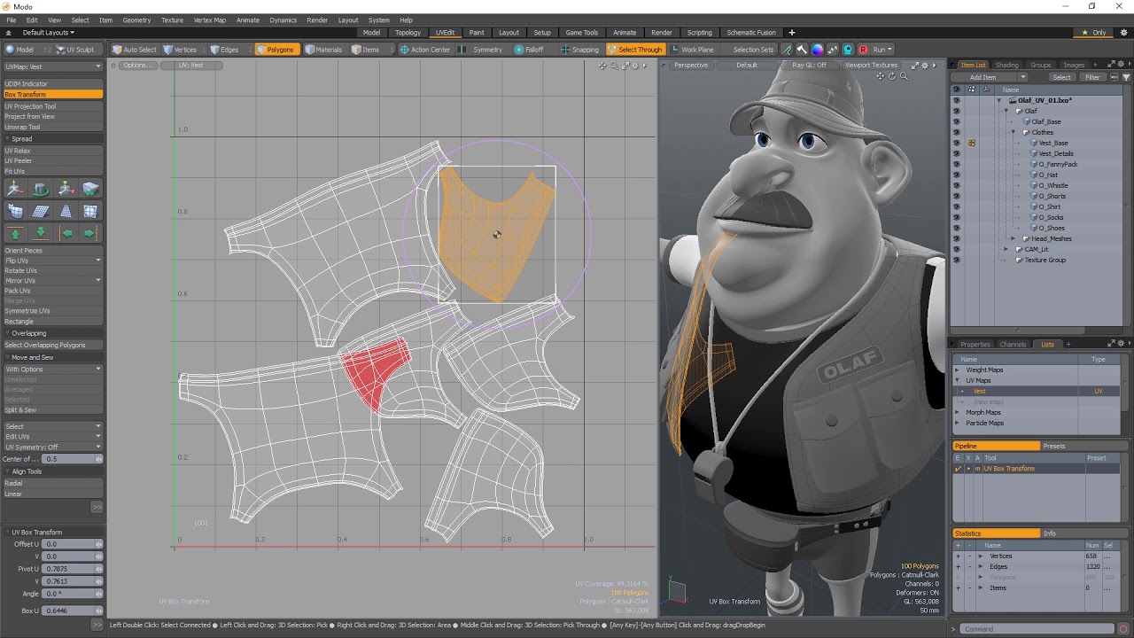 MODO Quick Clip - UV Tools - Box Transform