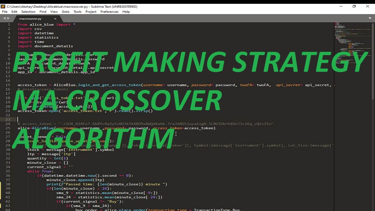 05. Moving Average Crossover Algorithm