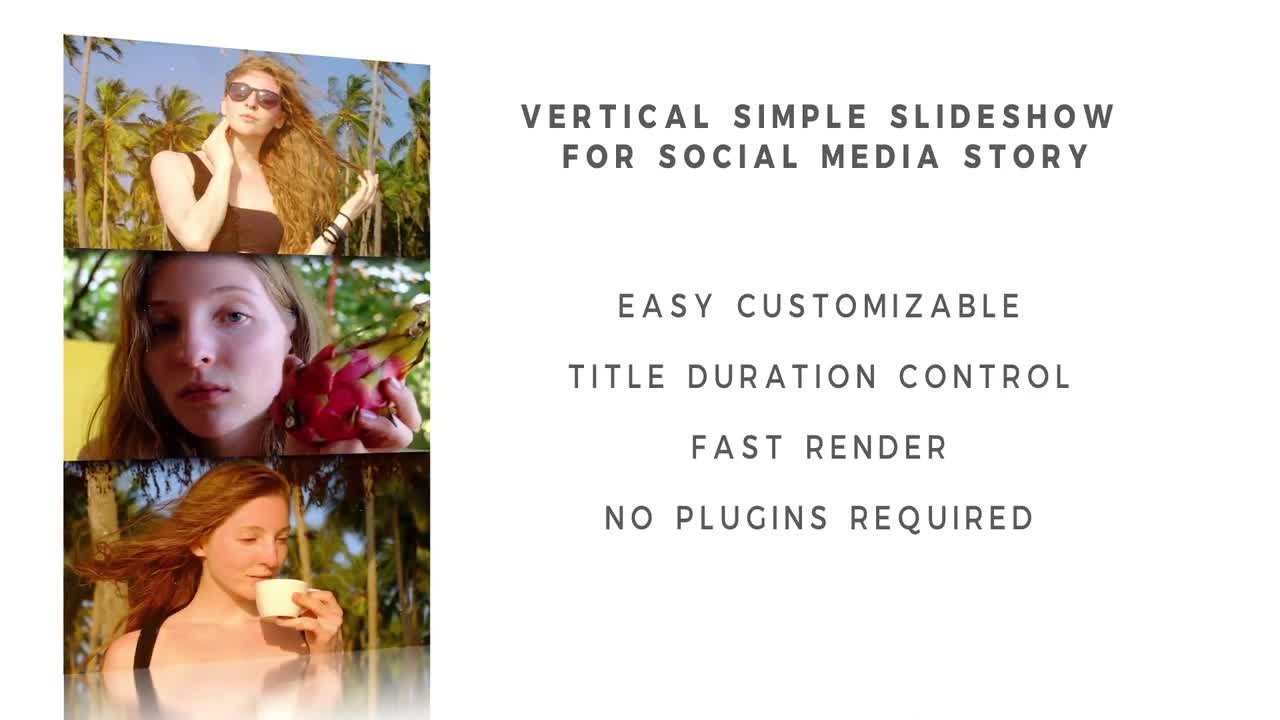Vertical Simple Slideshow For Social Media Stories After Effects Templates