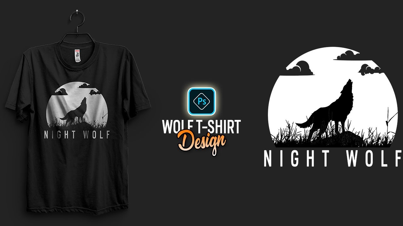 Wolf T-Shirt Design By Redbubble Photoshop CC Tutorial
