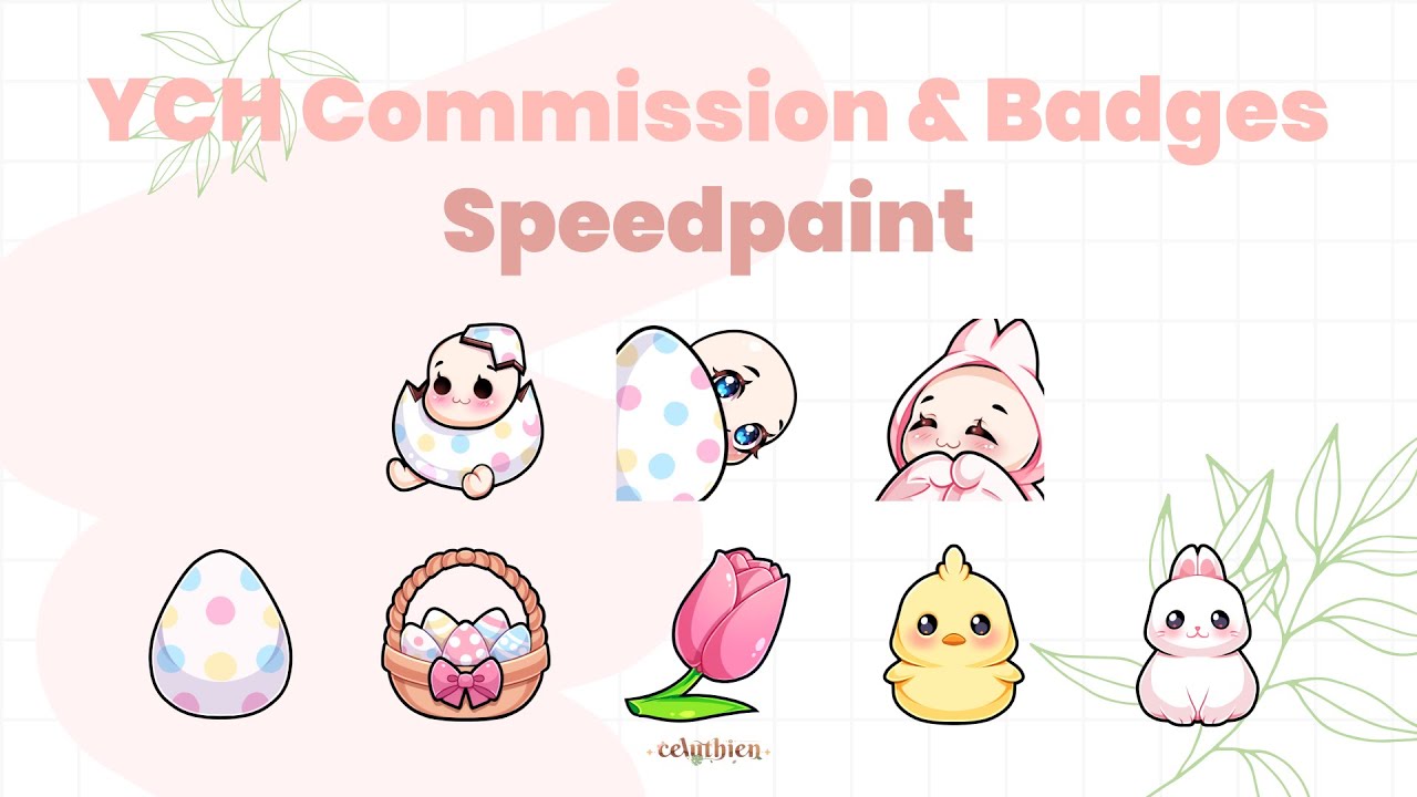 YCH Easter Commissions & Sub Badges | CSP Speedpaint
