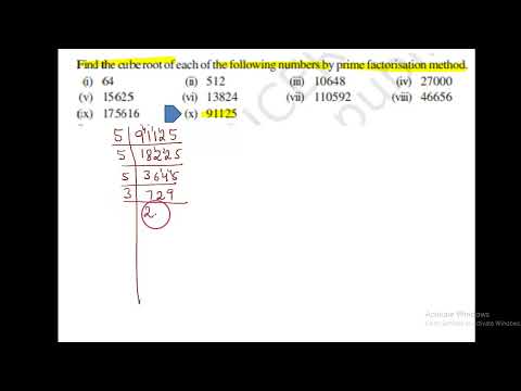 find the cube root of each of the following numbers by prime factorisation method. 91125