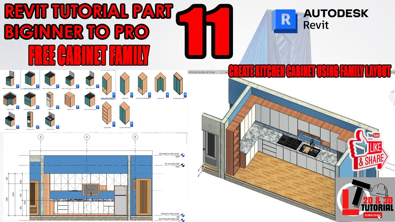 REVIT TUTORIAL PART 11: CREATE KITCHEN CABINET USING PARAMETRIC FAMILY