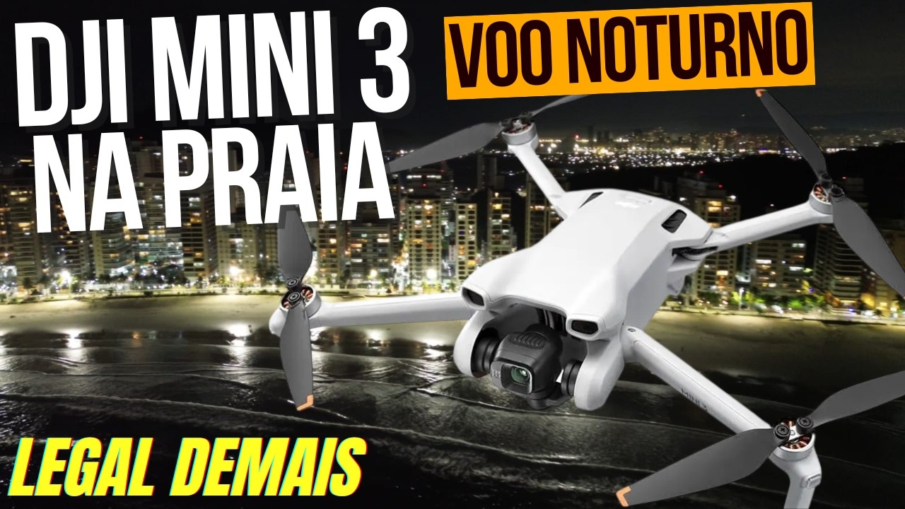 DJI MINI 3 drone on the beach at night, night flight with mini 3, image quality of the DJI mini 4...