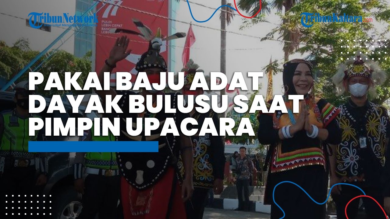 Pimpin Upacara HUT ke-77 RI, Gubernur Kaltara Pakai Baju Adat Dayak ...