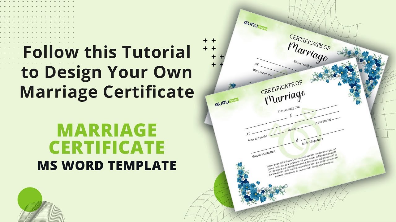 Designing a Marriage Certificate Template in MS Word