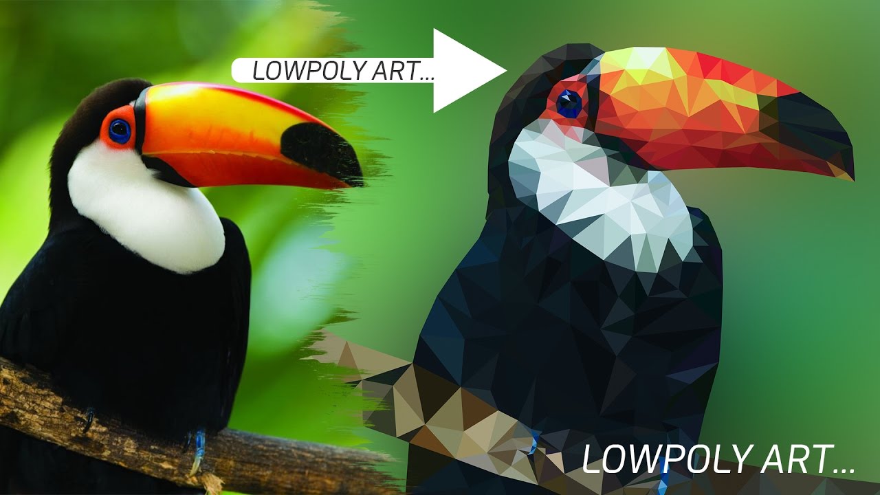 Low Poly / Polygonal Speed Art - [Bird]  in Adobe Illustrator