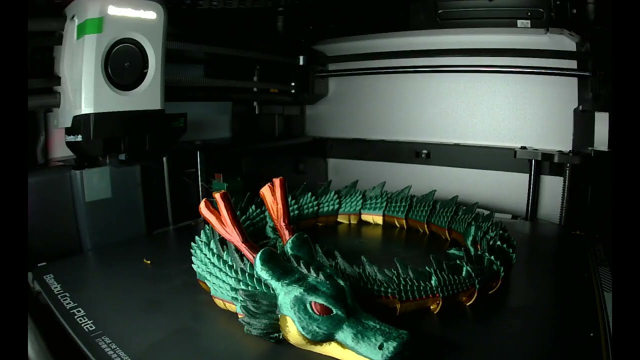 3D Print Timelapse - Bambu Lab X1 Carbon - Articulated Shenron