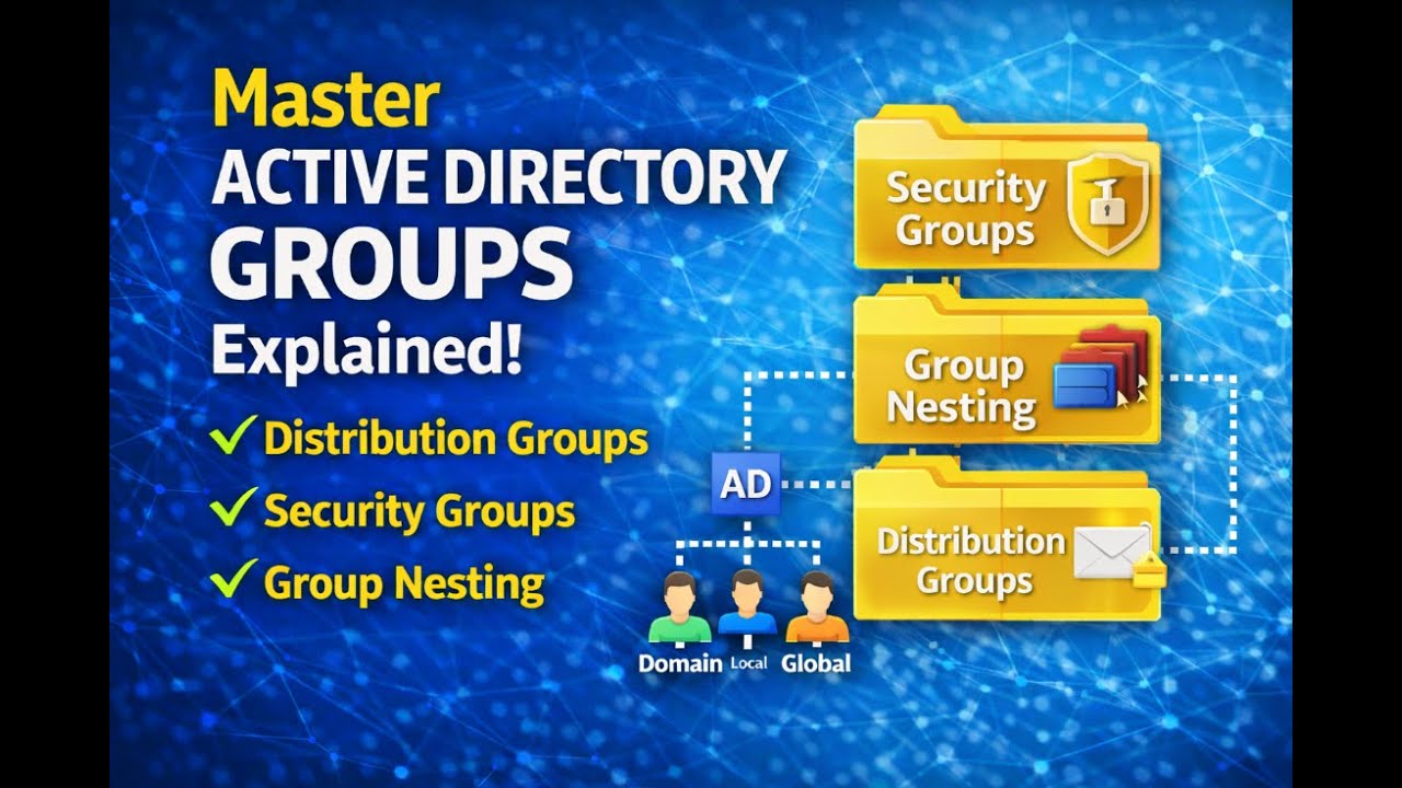 Master Active Directory Groups: Distribution, Security, and Group Nesting Explained!