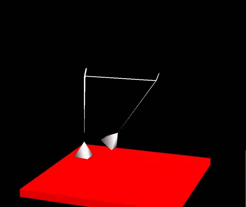 Coupled pendulum simulation with spring mass engine