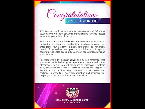π₯π CONGRATULATIONS to students who wrote the SEA 2023 Exam ππ₯