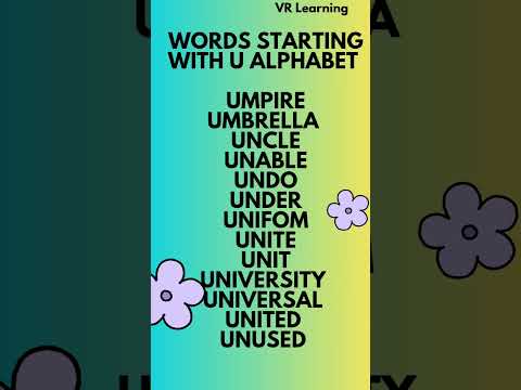 Words starting with U alphabet || #alphabet #alphabetwords #wordsinenglish #shorts #letters